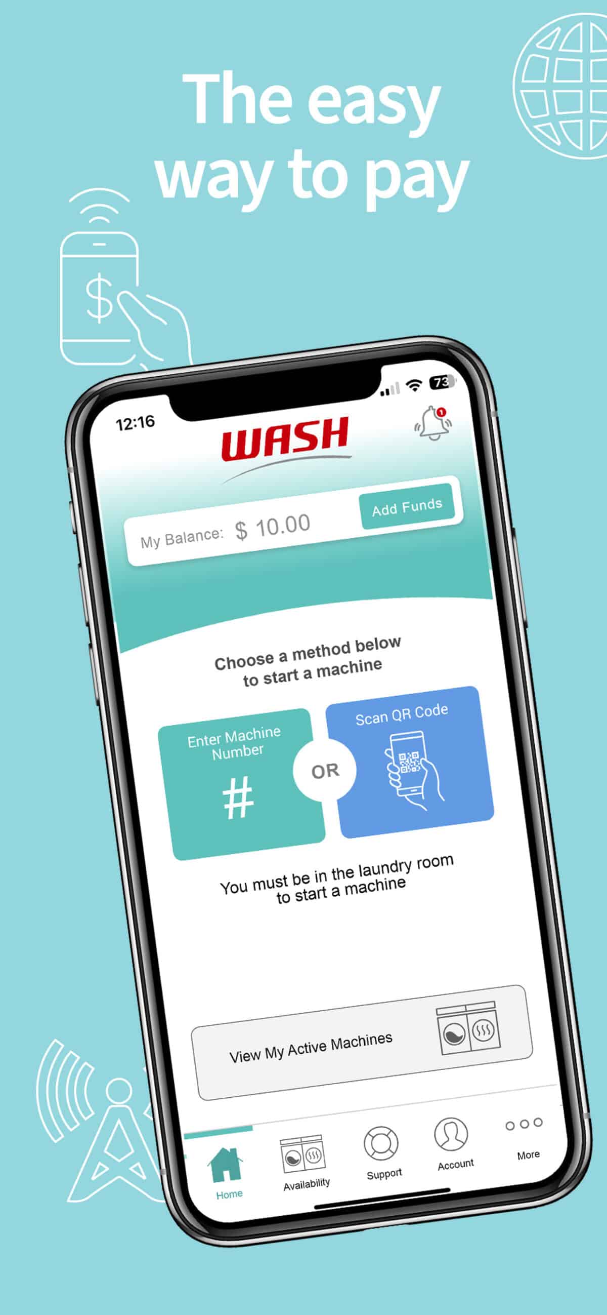 WASH-Connect App | Smart Laundry Room Management App